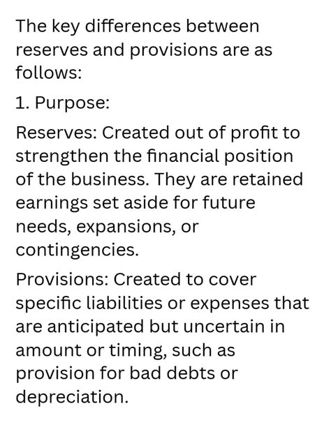 The Key Differences Between Reserves And Provisions Are As Follows 20240919 123142 0000 Pdf