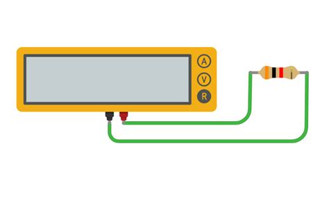 circuit design ohm meter reading a resistor tinkercad