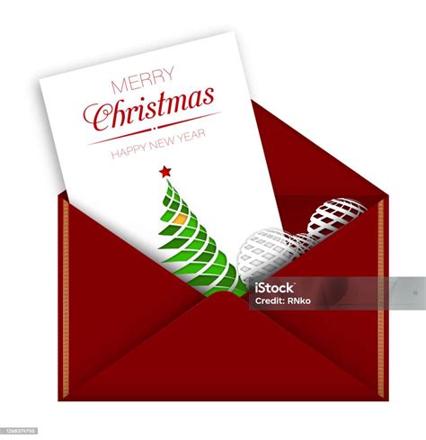 크리스마스와 새해를 위한 빨간 봉투에 있는 인사말 카드 산타 클로스에 의해 휴일 메일의 배달 메리 크리스마스와 새해 2021 흰색 배경의 사실적인 벡터 크리스마스 카드에