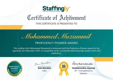 Mohammed Muzammil On Linkedin Award Teamwork Gratitude Staffingly