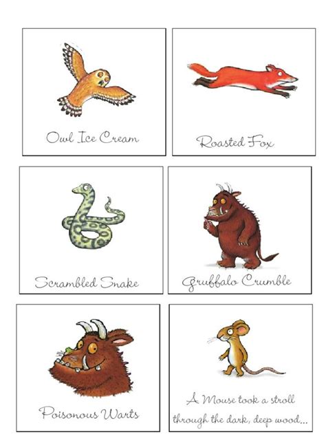 Gruffalo Party Printables Food Labels Pdf