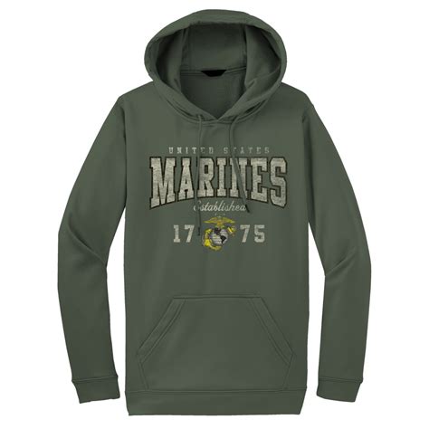 Established Adult Usmc Hoodie Frontline Military Apparel