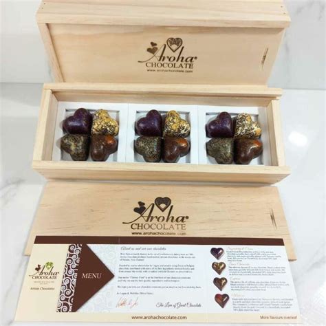 Twelve Mixed Chocolate Heart T Box Aroha Chocolate