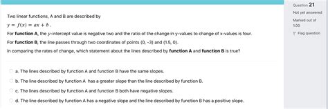 Solved Two Linear Functions A And B Are Described By Chegg Com