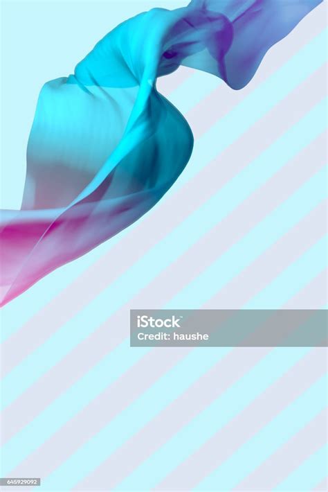 추상적인 3d 렌더링 그림입니다 실크 직물 파 새틴 흔들며 비행 줄무늬 바탕에 블루와 핑크 색상입니다 0명에 대한 스톡 사진 및 기타 이미지 Istock