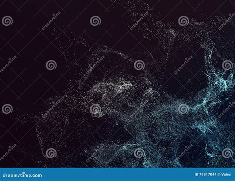 Abstract 3d Rendering Of Flying Particles Stock Illustration Illustration Of Futuristic