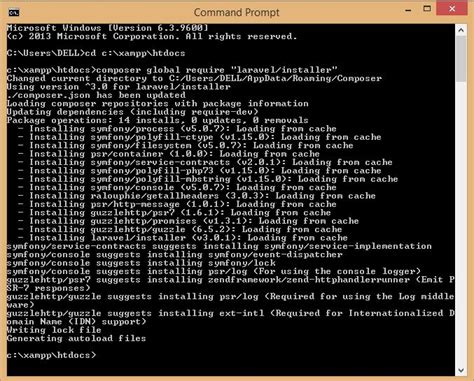 Install Laravel 54 Using Composer Composer Installation