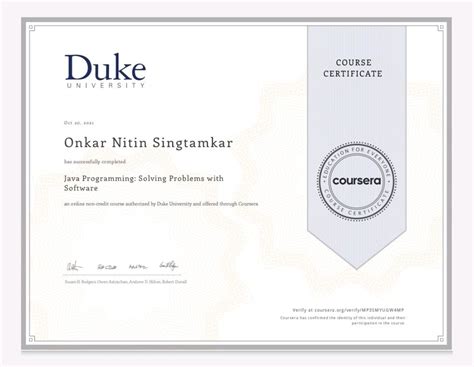 Onkar Singtamkar On Linkedin Coursera Dukeuniversity Java Problemsolving Learning Programming