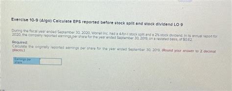 Solved Exercise 10 9 Algo Calculate Eps Reported Before