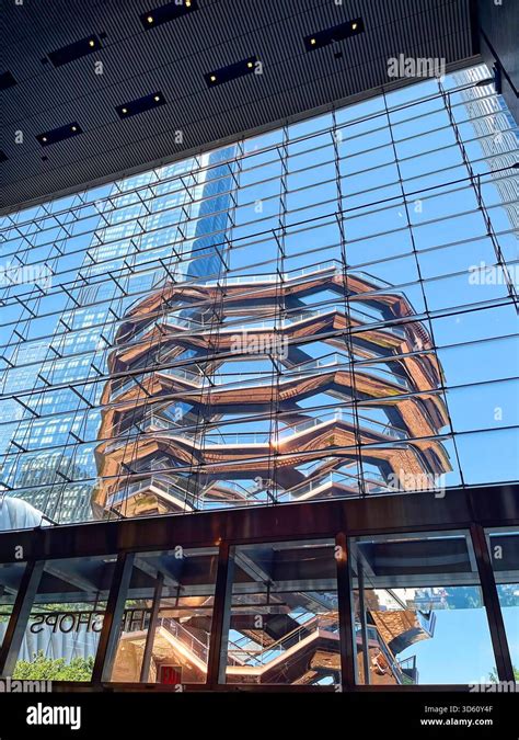 The Vessel Art Installation Building At Hudson Yards Viewed Through The