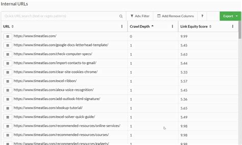 how to customize url lists sitebulb
