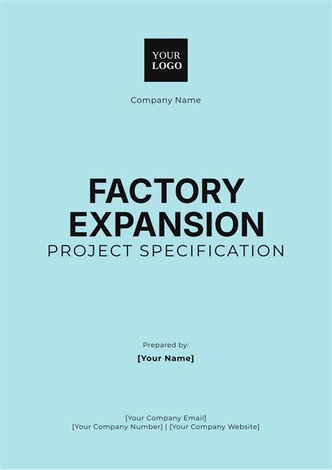 Free Factory Expansion Project Specification Template To Edit Online