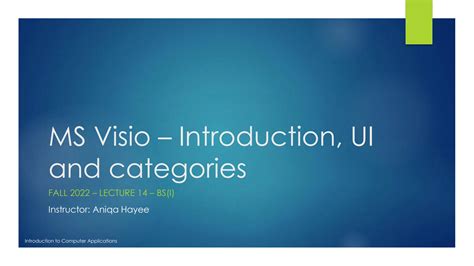SOLUTION Ms Visio Introduction Ui And Categories Studypool