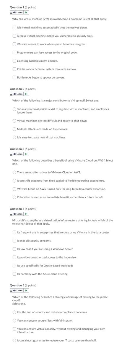 Solved Question 1 6 Points E Listen Why Can Virtual