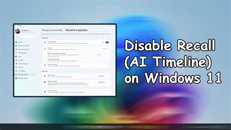 How To Disable Recall Ai Timeline On Windows 11