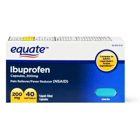 Equate Ibuprofen Capsules 200 Mg 40 Count