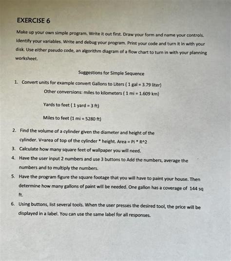 Solved EXERCISE 6 Make Up Your Own Simple Program Write It Chegg Com