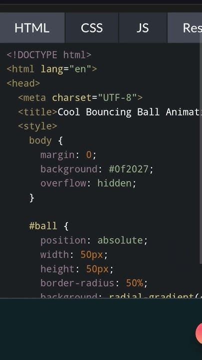 Bouncing Ball Animation Using Html And Javascript Javascript Java Javaprogramming Youtube
