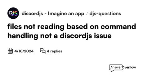 files not reading based on command handling not a discord js issue discord js imagine an app