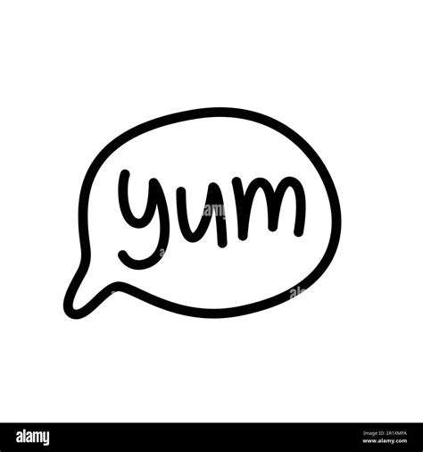 Yum Doodle Quote Speech Bubble With Word Yum Printable Graphic Tee