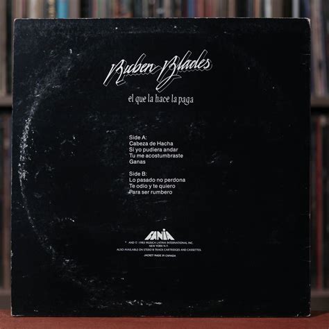 Ruben Blades El Que La Hace La Paga 1983 Fania Exvg
