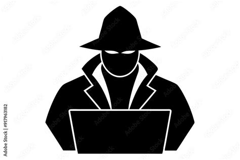 Hacker Silhouette Vector Illustration Clipart Design Stock Vector Adobe Stock