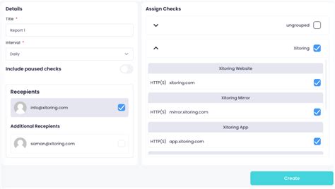 Get Recurring Email Reports For Your Uptime Xitoring