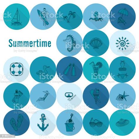 여름 및 플라주 간단한 평편 아이콘 갑판 의자에 대한 스톡 벡터 아트 및 기타 이미지 갑판 의자 계절 고무 Istock