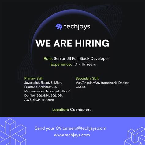 Techjays Fullstackdeveloper Techjobs Javascriptjobs Coimbatorejobs Techjays