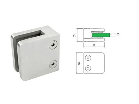 Square Glass Clamp Stainless Steel 304316 Highco Metal