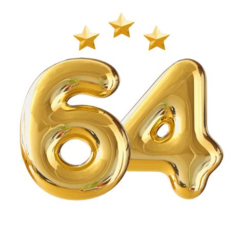 64 Years Anniversary Number 11297129 Png