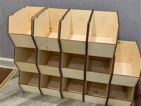 Laser Cut Stackable Storage Bins Boxes Cnc Machine Digital Vector Glowforge Laser Cnc Cut Svg