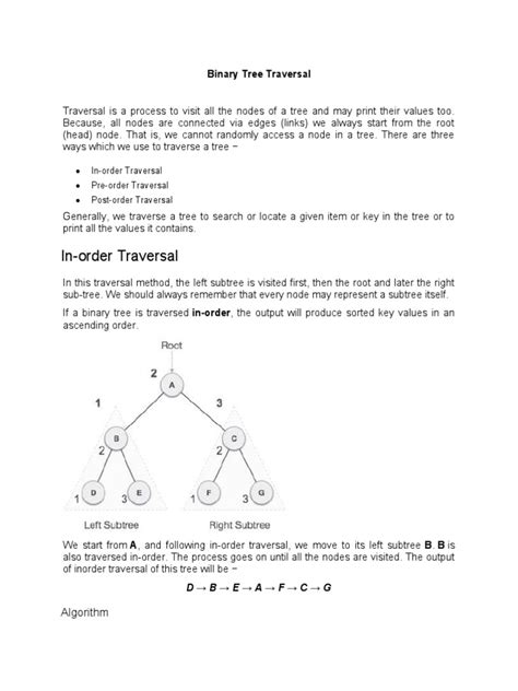 binary tree traversal pdf algorithms and data structures algorithms