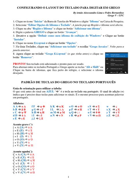 Digitando Em Grego No Teclado Portuguecc82s Pdf Teclado De Computador Compatíveis Com Pcs Ibm