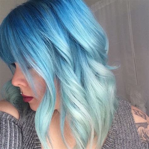 Blue Hair Color Melt And Beautiful Curly Lob By Ashley Rodgers Hair Color Blue