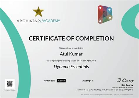 Dynamo Essentials Certificate Of Completion Ppt