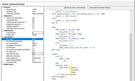 Code Formatting Issues In Sql Developer With Line Breaks On Comma Option Oracle Forums