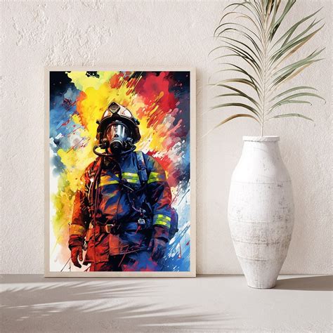 Firefighter Art Etsy
