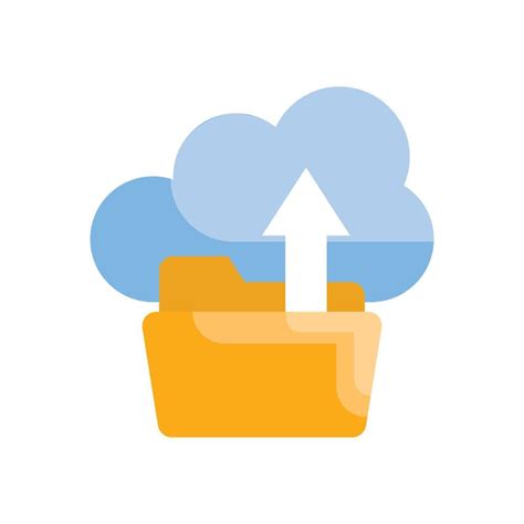 Data Upload Vector Flat Icon Cloud Computing Symbol Eps 10 File
