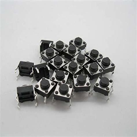 Getuscart Daoki 100pcs Tact Button Switch 6x6x4 3mm 664 3mm 4 Pin