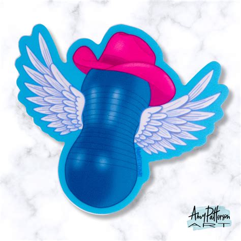 Flying Cowgirl Peanut Ball Sticker Amy Patterson Art