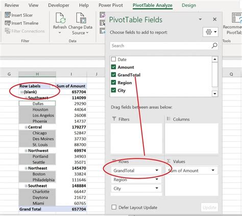 How To Display Grand Total Rows In Excel Pivottable Techrepublic