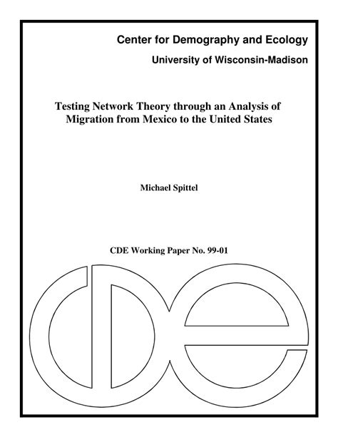 Pdf Testing Network Theory Through An Analysis Of Migration From