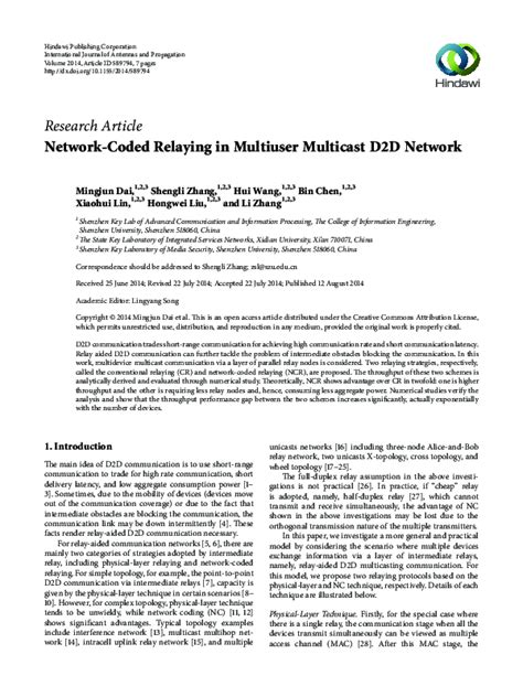 Pdf Network Coded Relaying In Multiuser Multicast D2d Network