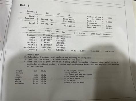 Solved 1 Write Srf 2 Calculate R Square And Explain The
