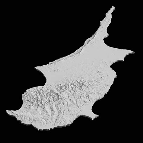 3d Printable Cyprus Country Topographic Map 3d Terrain Elevation