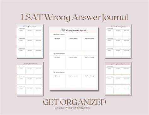 Lsat Wrong Answer Journal Printable Study Tracker Digital Pdf Etsy