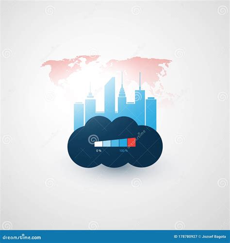 Smart City Cloud Computing Technology Design Concept With Cityscape