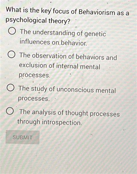 What Is The Key Focus Of Behaviorism As A Studyx