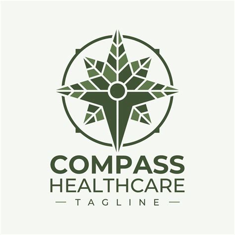 Luxury Nature Leaf Human Compass Logo Design Organic Compass Health